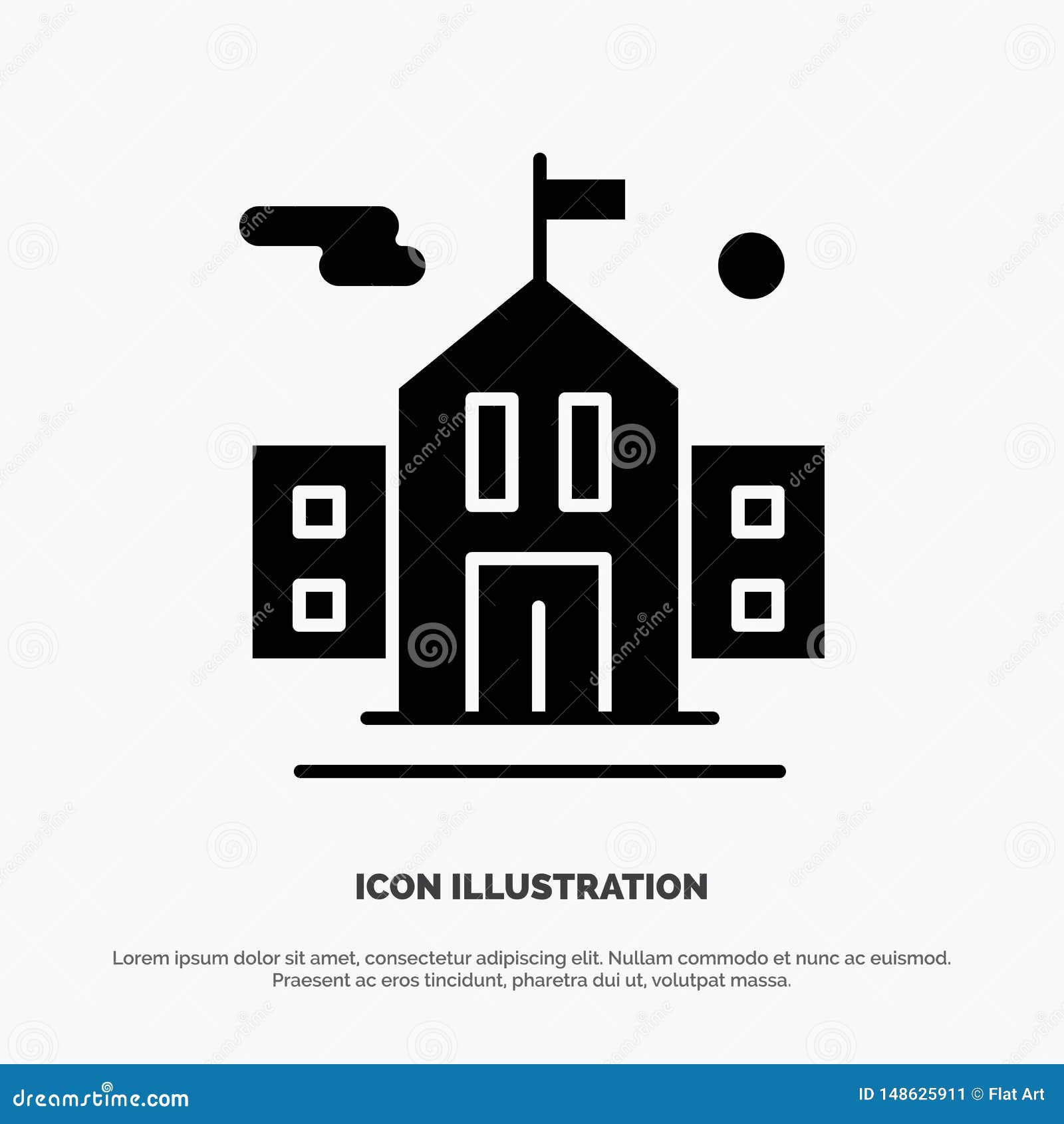 School, Flag, Education Solid Glyph Icon Vector Stock Vector ...