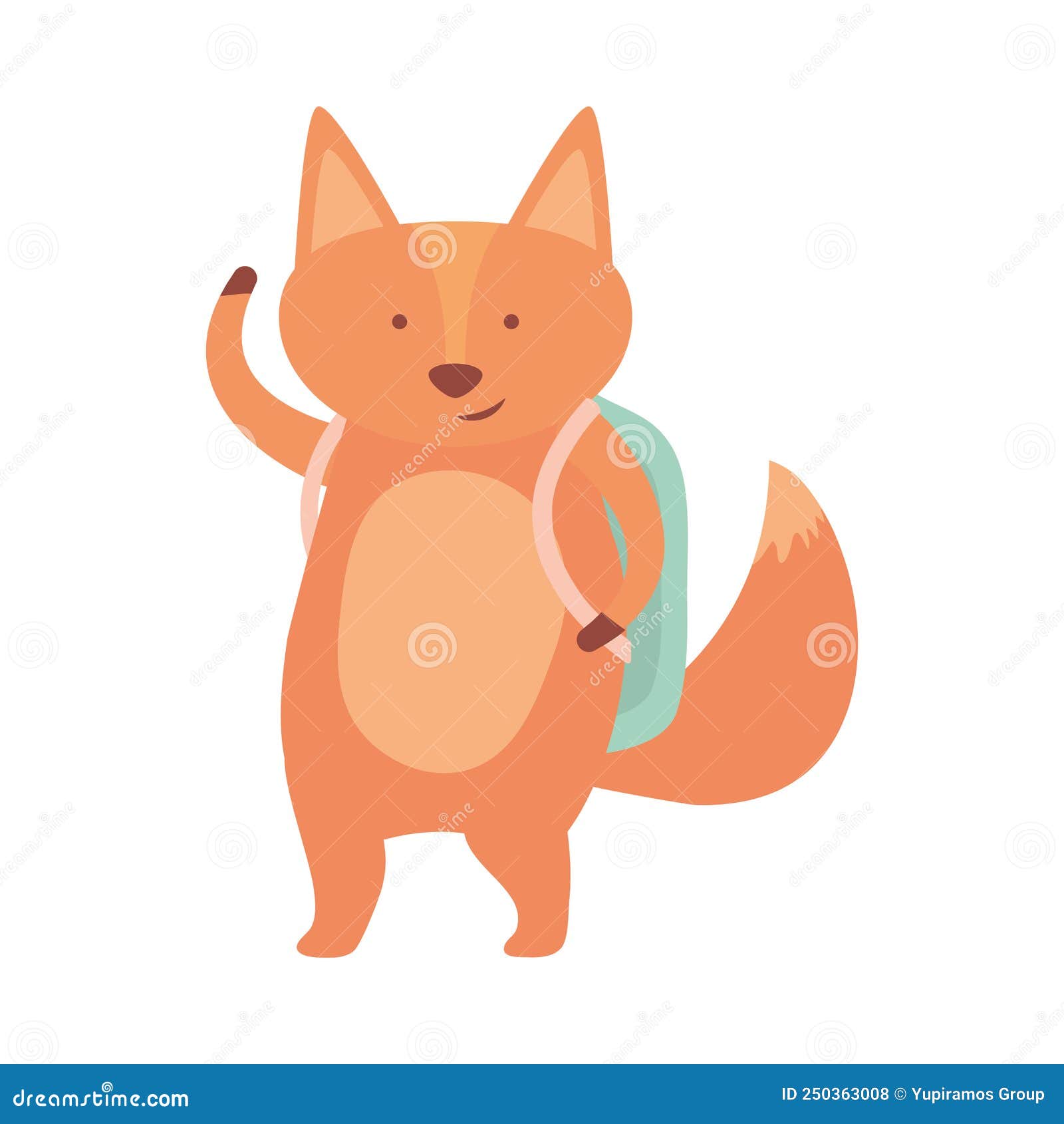 School fox with backpack stock vector. Illustration of isolation ...