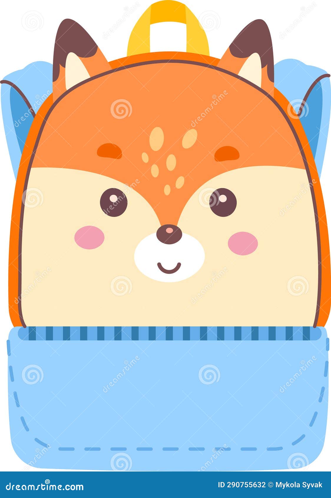 School Fox Backpack stock illustration. Illustration of design - 290755632
