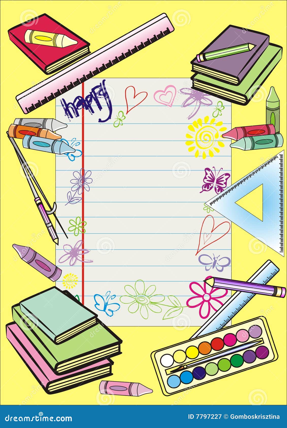 School frame stock illustration. Illustration of homework - 7797227