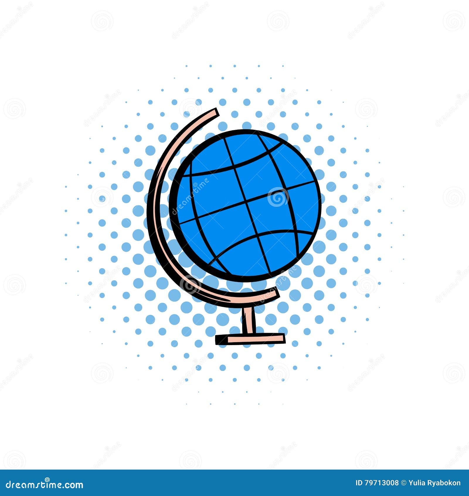 School Geographical Globe Comics Icon Stock Vector - Illustration of ...