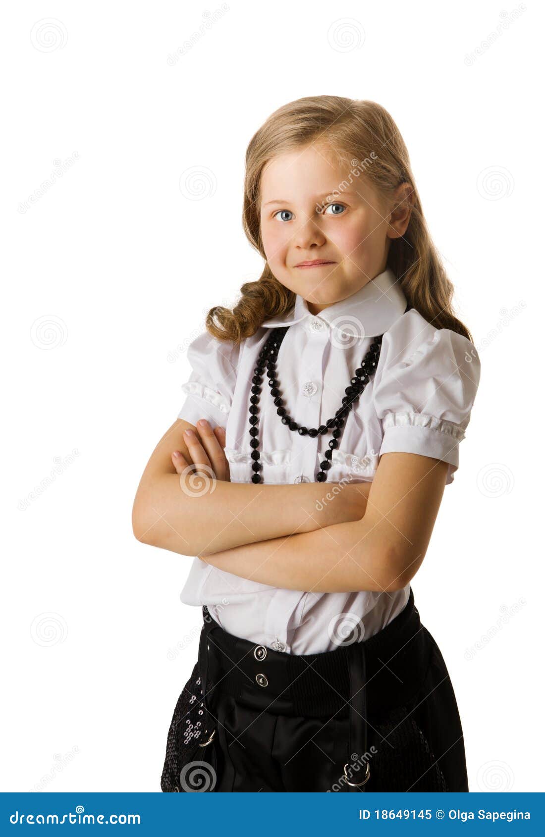 School girl stock image. Image of crossed, child, schoolgirl - 18649145