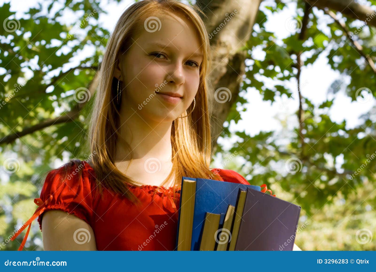 School girl stock image. Image of summer, read, intelligence - 3296283