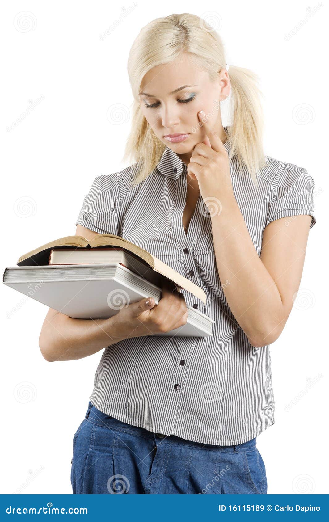 School girl with book stock image. Image of gorgeous - 16115189