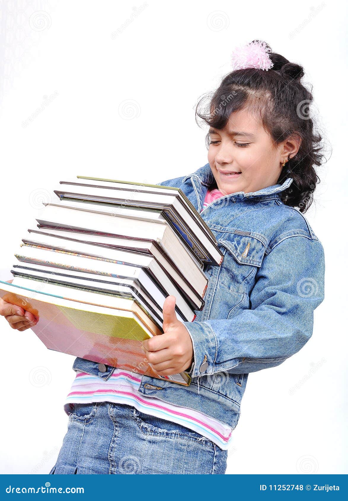 School girl holding books stock photo. Image of cute - 11252748