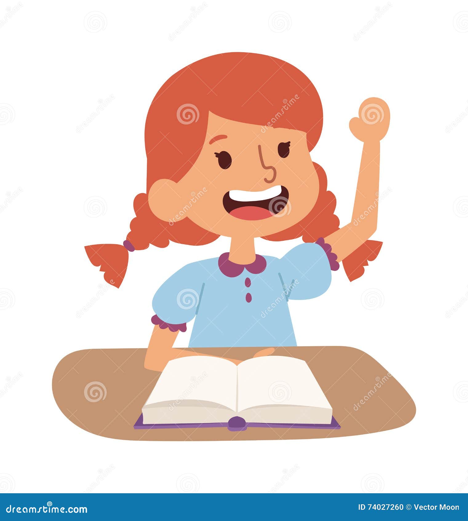 School Girl Learning Vector Stock Vector - Illustration of happy ...