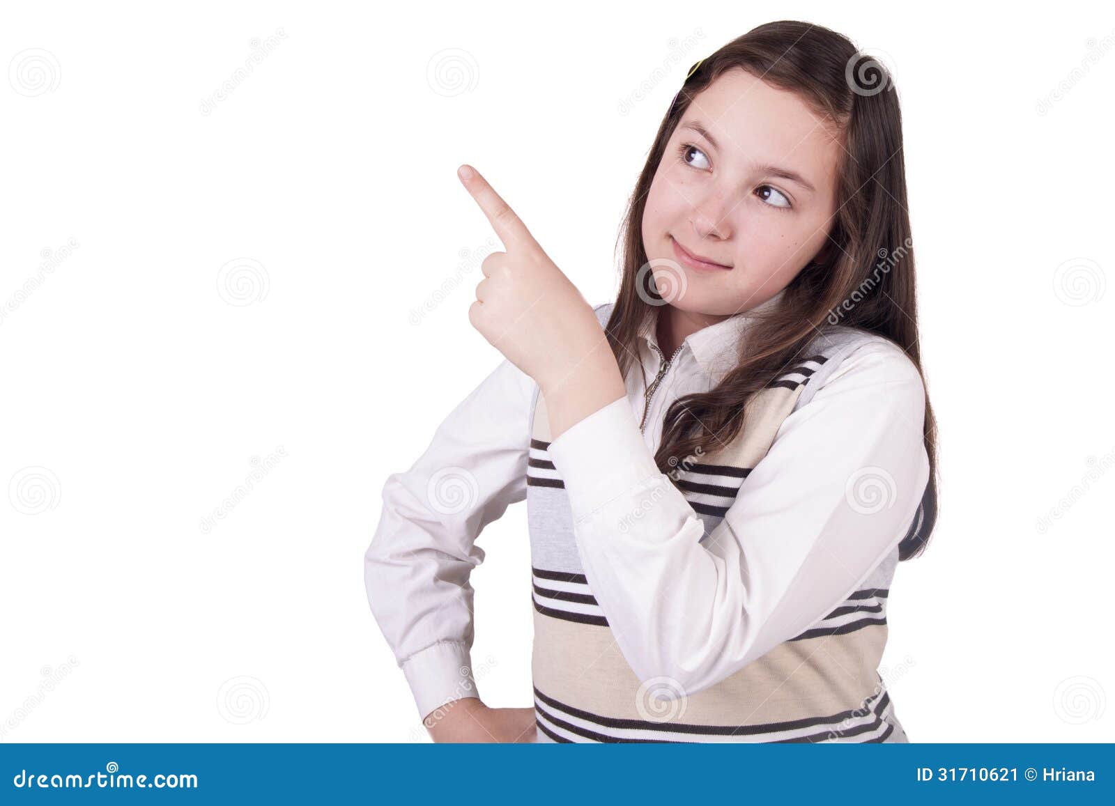 School girl pointing stock image. Image of people, portrait - 31710621
