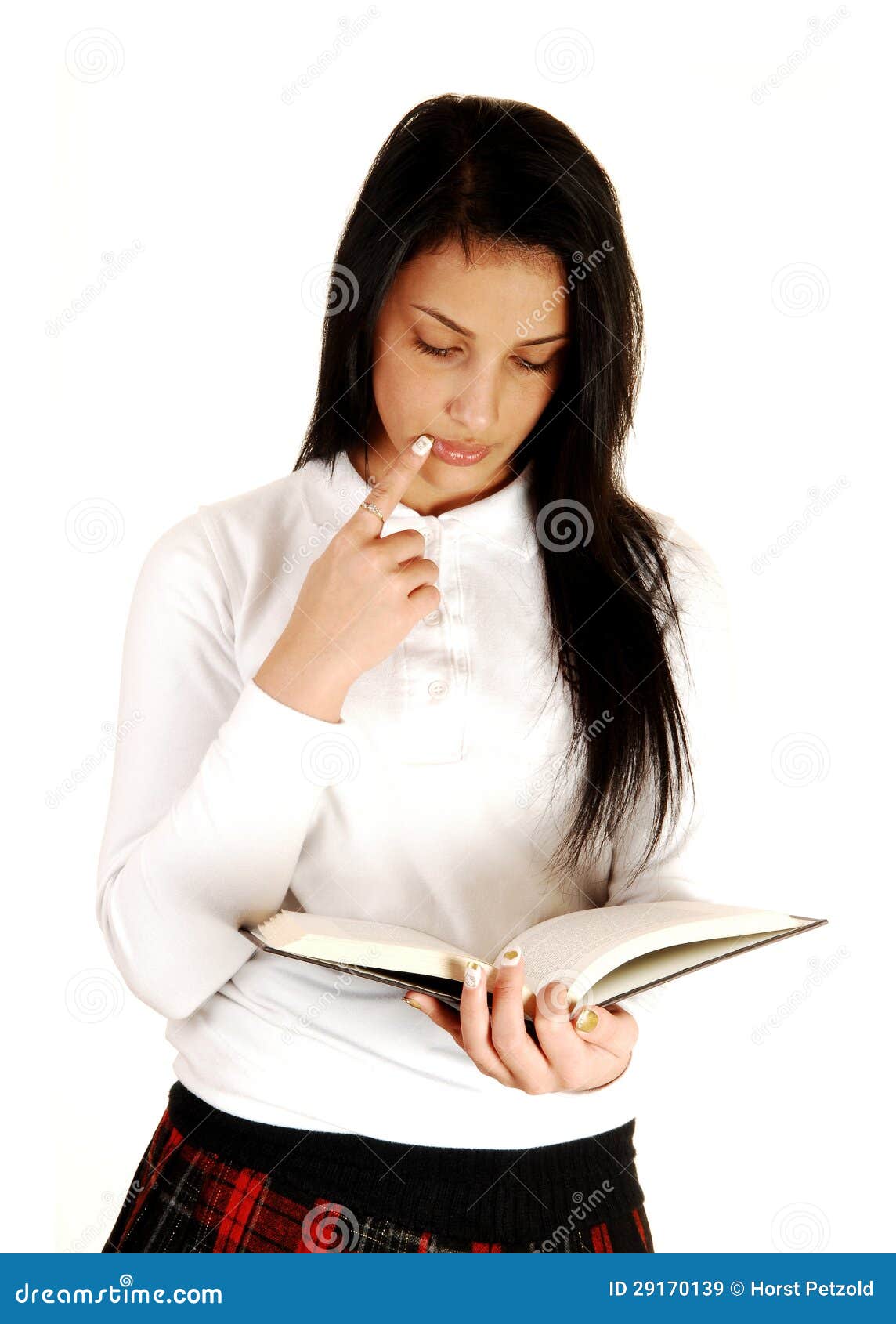 School girl reading. stock image. Image of teenager, thinking - 29170139