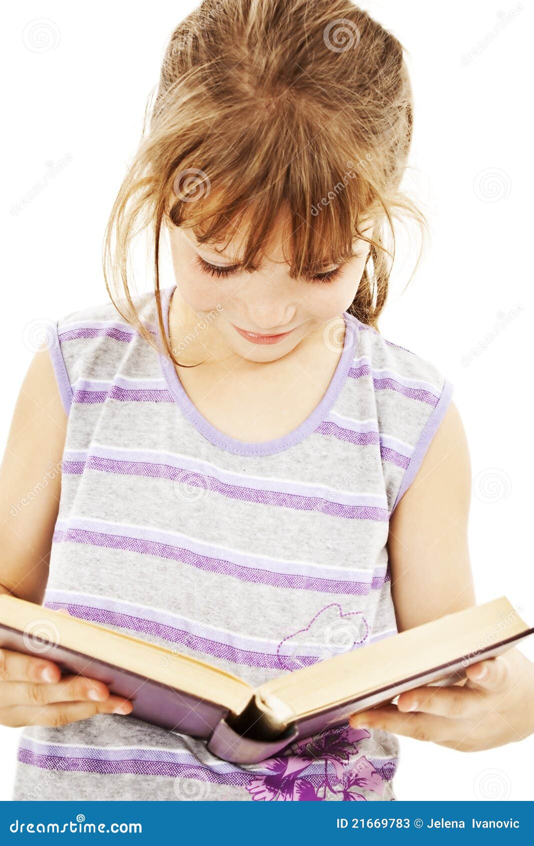 School Girl Reading the Book Stock Image - Image of friends, knowledge ...