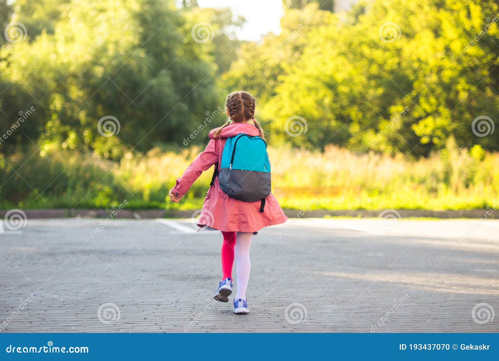 School Girl Running after Lessons Stock Photo - Image of people ...