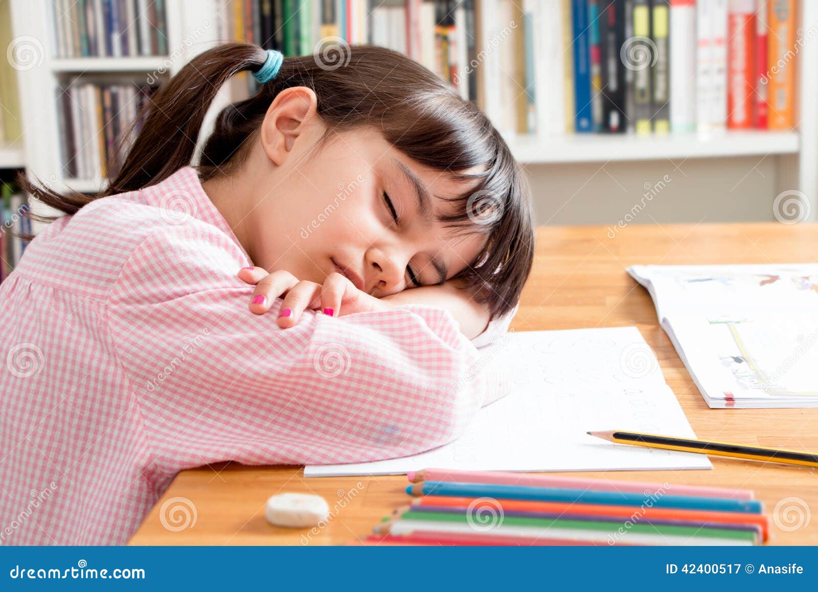School girl sleeping stock image. Image of beautiful - 42400517