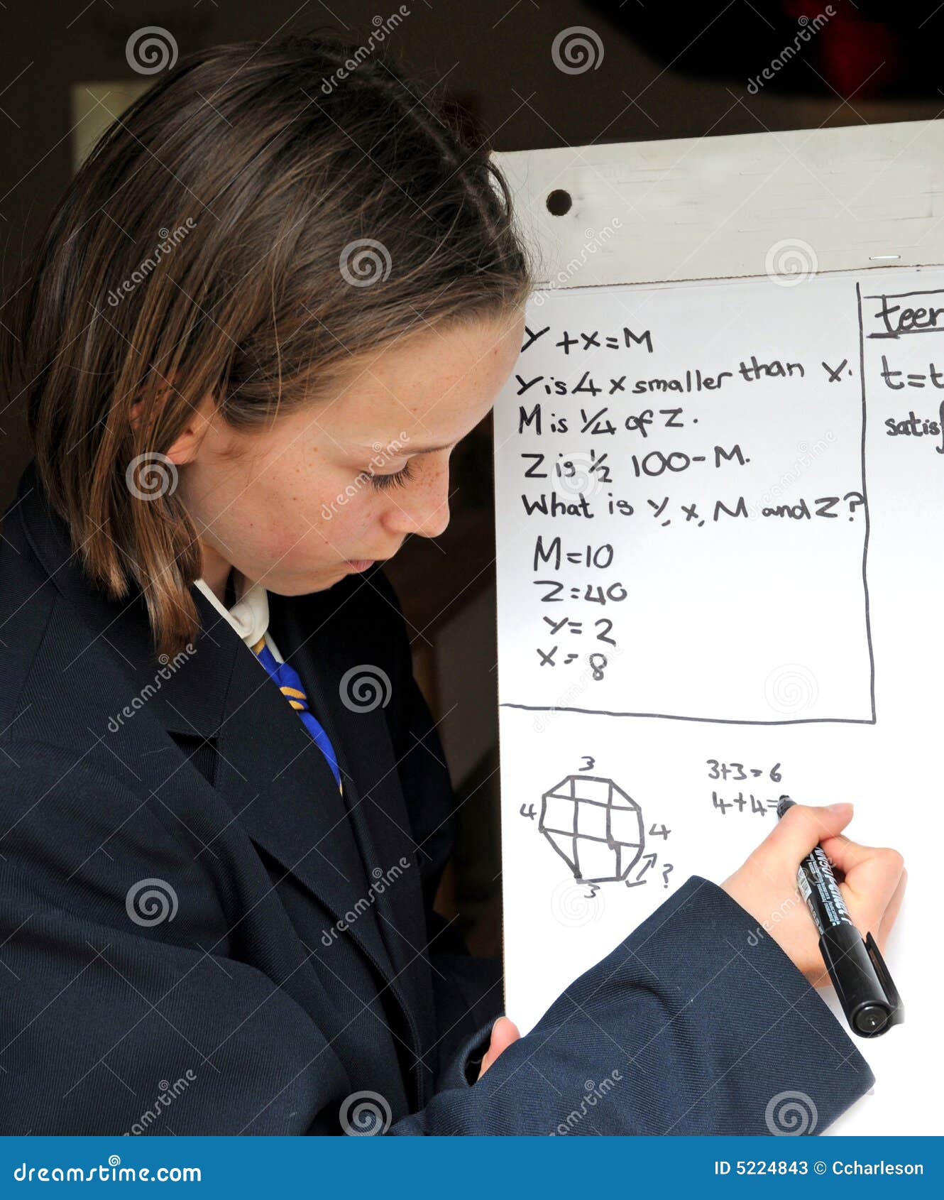 School Girl Solving Maths Problem Stock Image - Image of intellectual ... School Girl Solving Maths Problem Stock Image - Image of intellectual ...