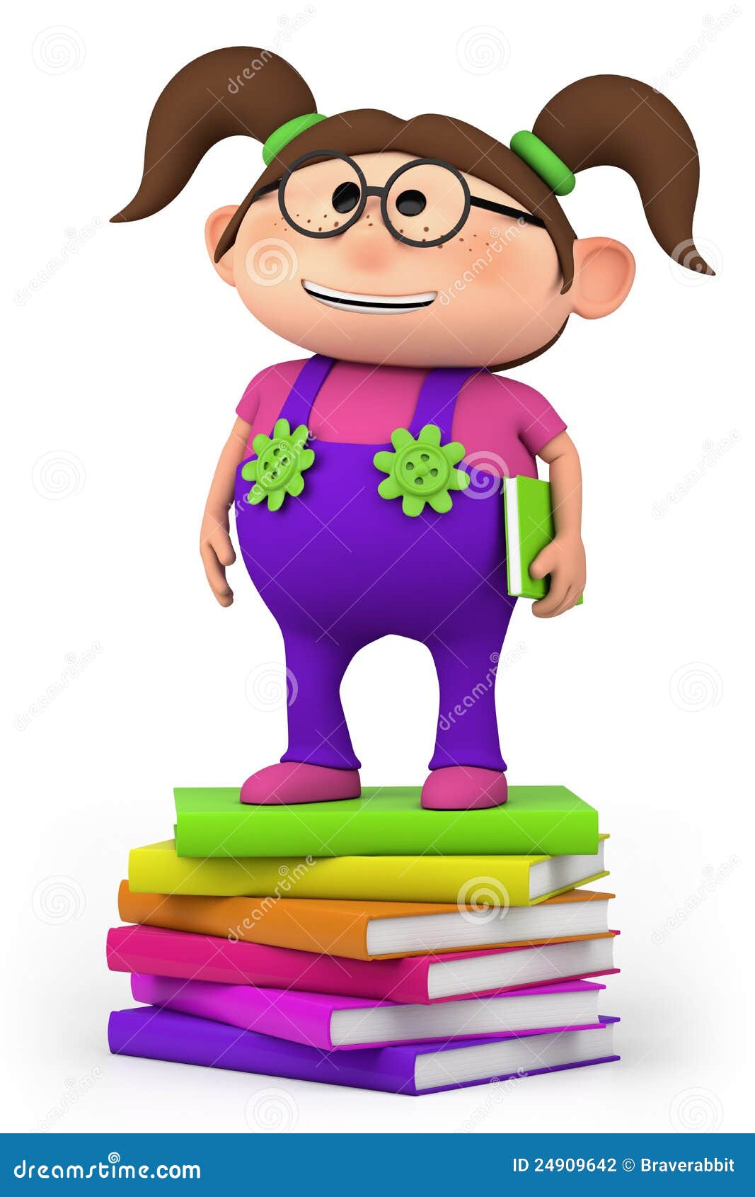 School Girl Standing On Stack Royalty-Free Illustration | CartoonDealer ...