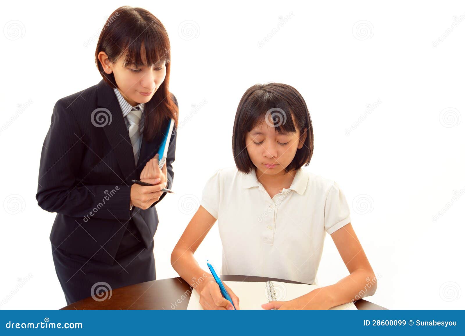 School girl and teacher stock image. Image of classroom - 28600099