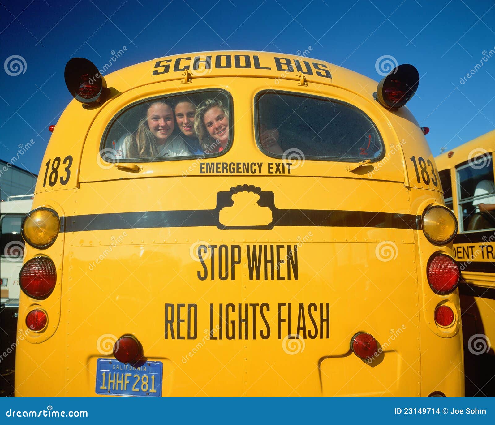 School Girls in Back of School Bus Editorial Stock Image - Image of ...