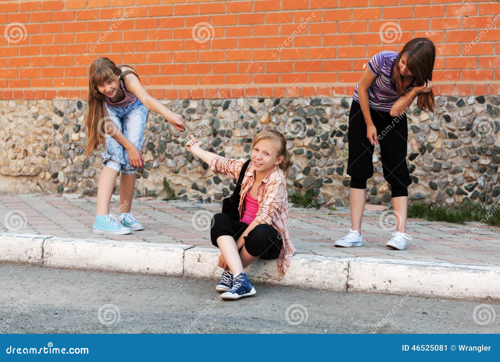 School Girls Having a Fun in Campus Stock Image - Image of cute, friend ...