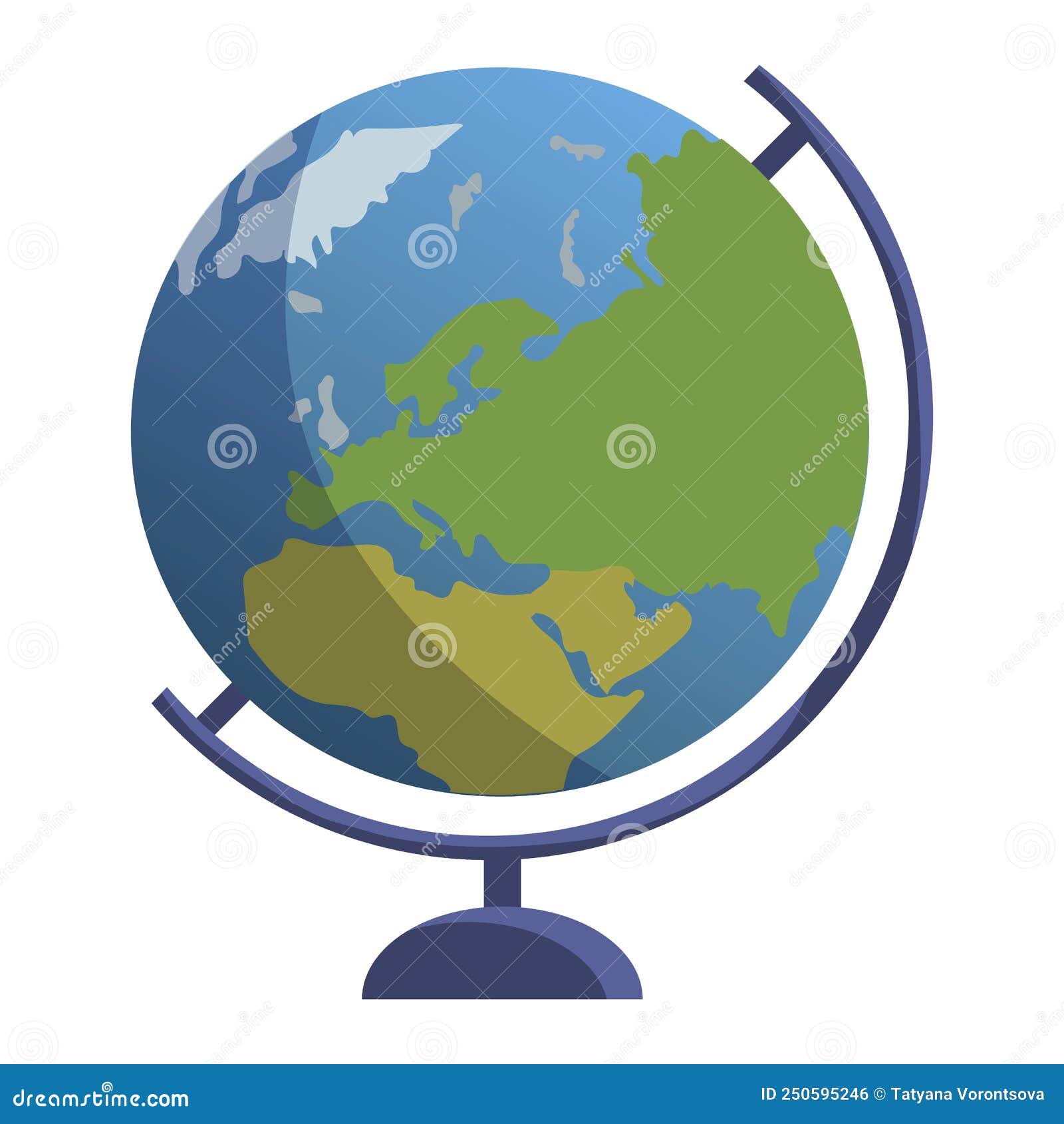 School Globe in Flat Style, Isolated on White Background Stock Vector ...