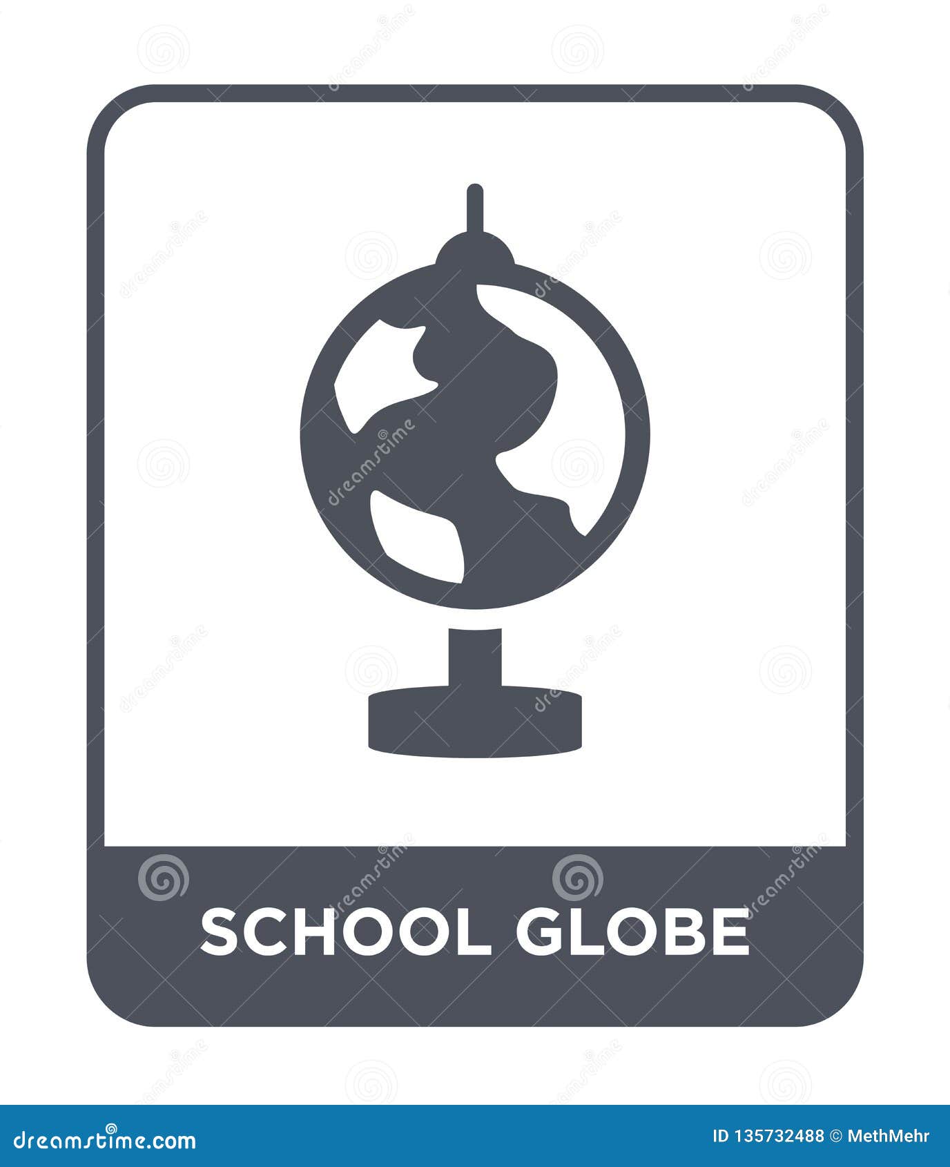 School Globe Icon in Trendy Design Style. School Globe Icon Isolated on ...