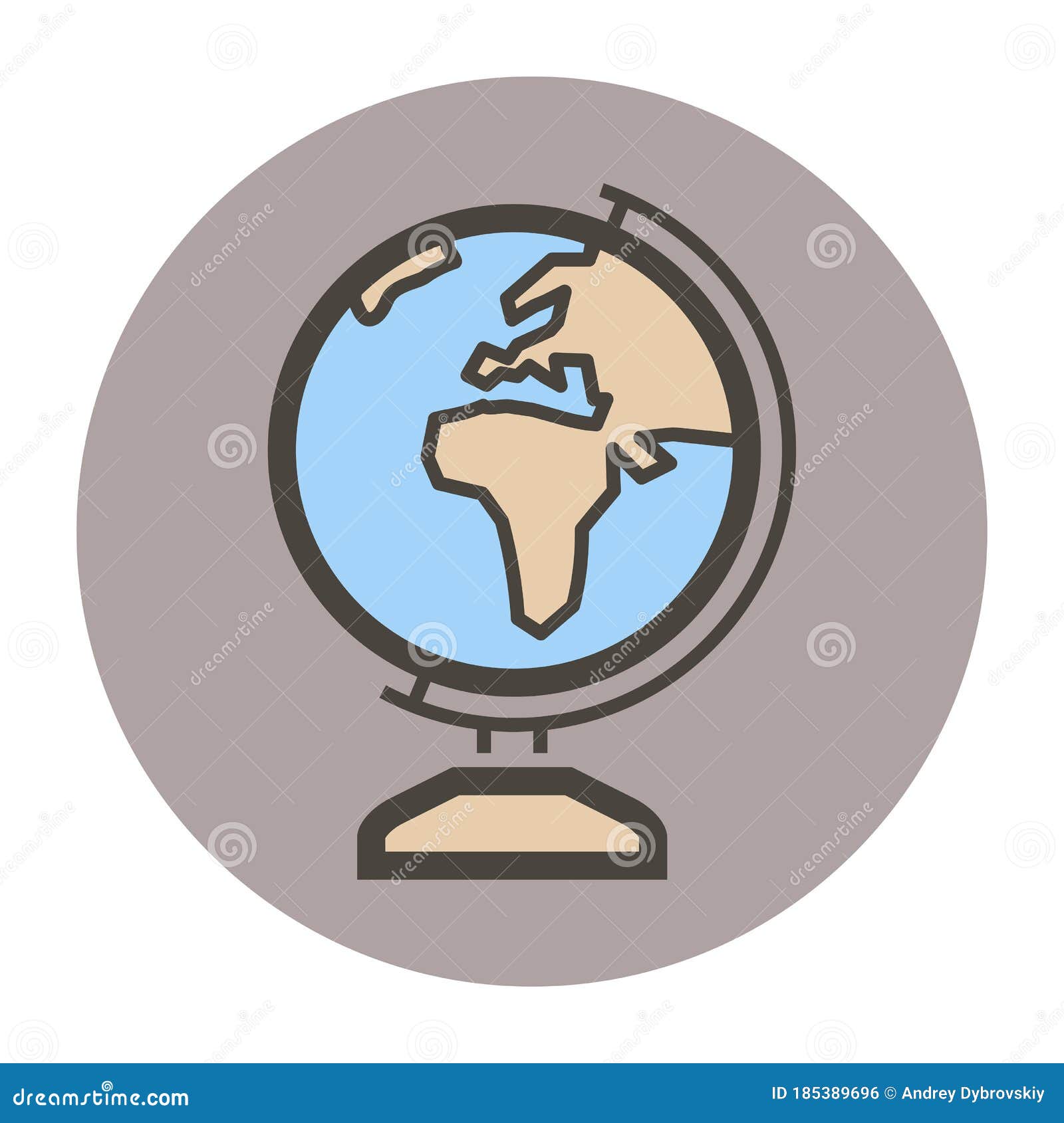 School Globe. Vector Flat Style Stock Vector - Illustration of ...