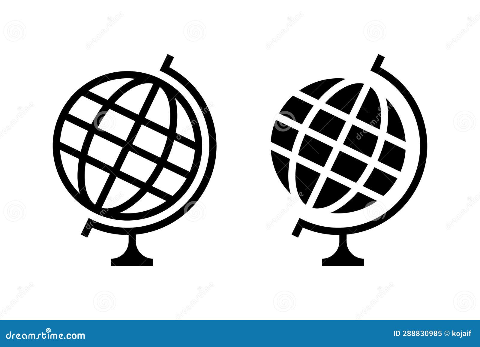 School Globus Vector Icon Set. Globe Model Symbol Stock Vector ...