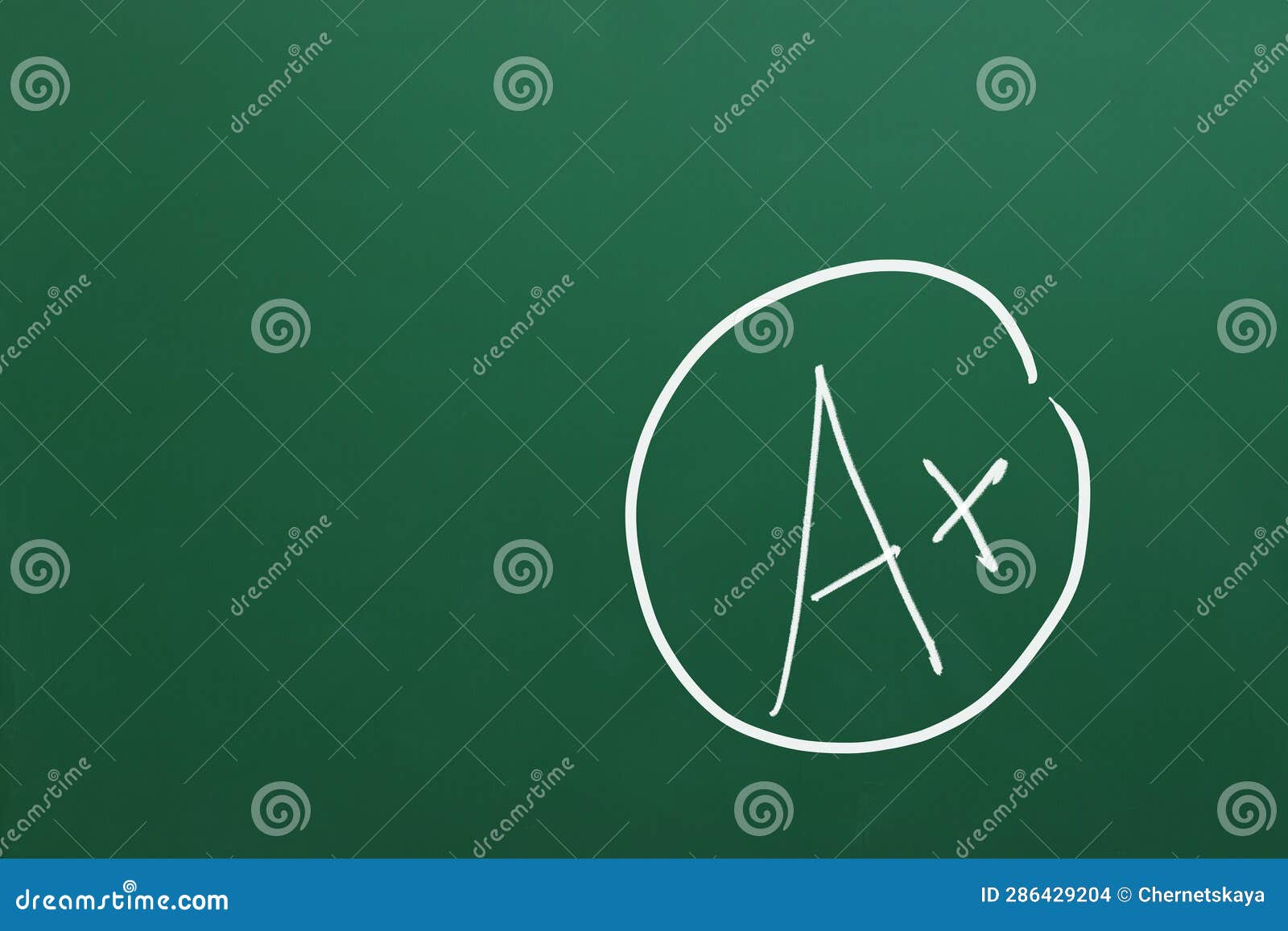 School Grade. Letter a with Plus Symbol on Green Chalkboard Stock Photo ...