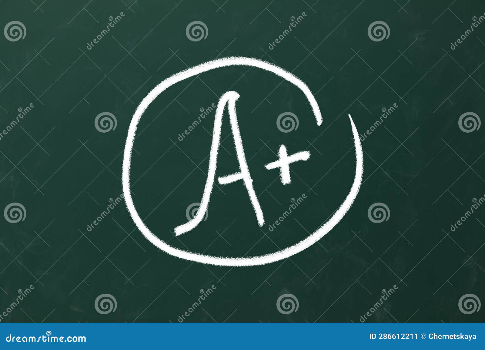 School Grade. Letter a with Plus Symbol on Green Chalkboard Stock Image ...