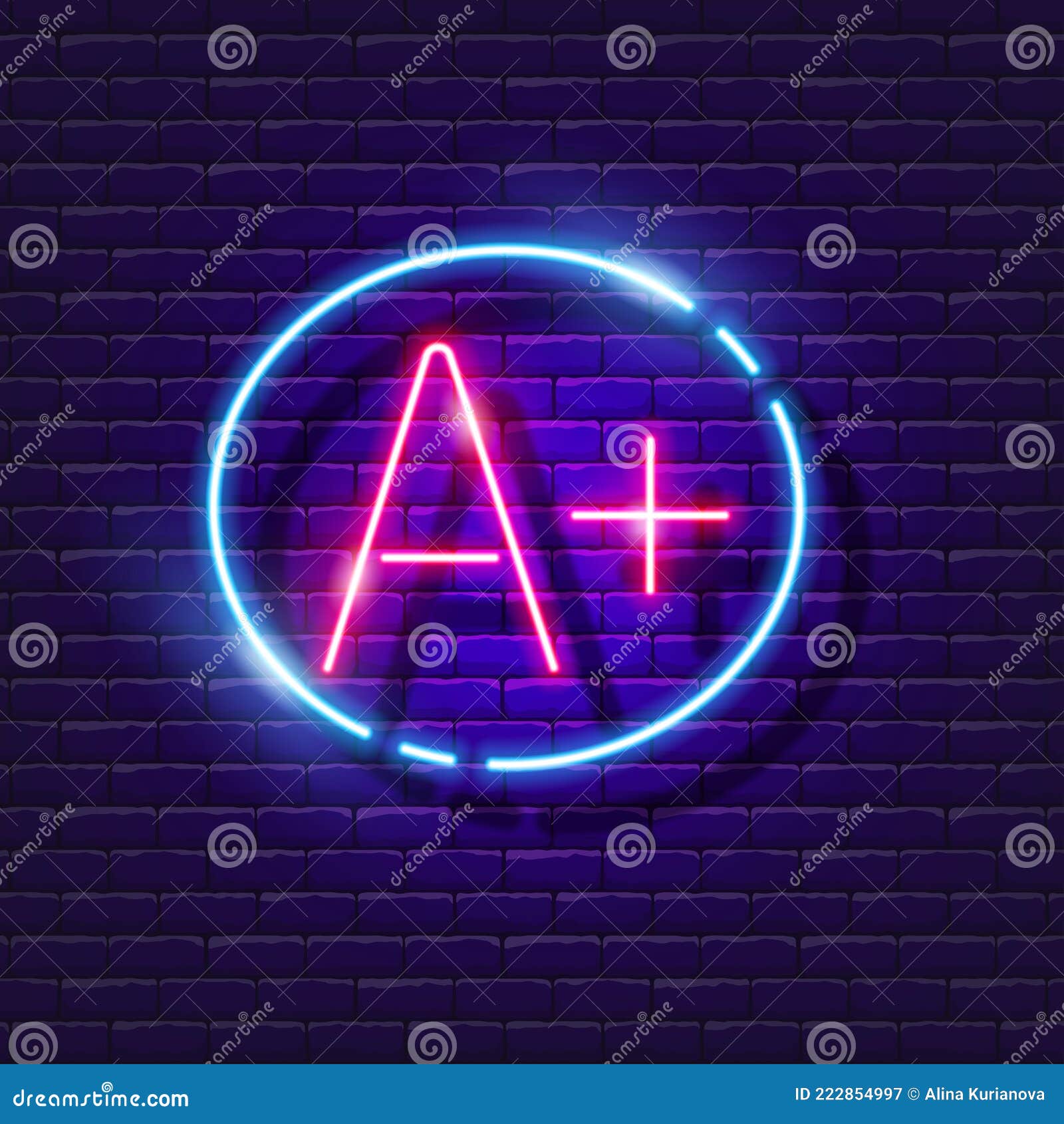 School Grade Neon Sign. School Grading System Glowing Icon. Vector ...