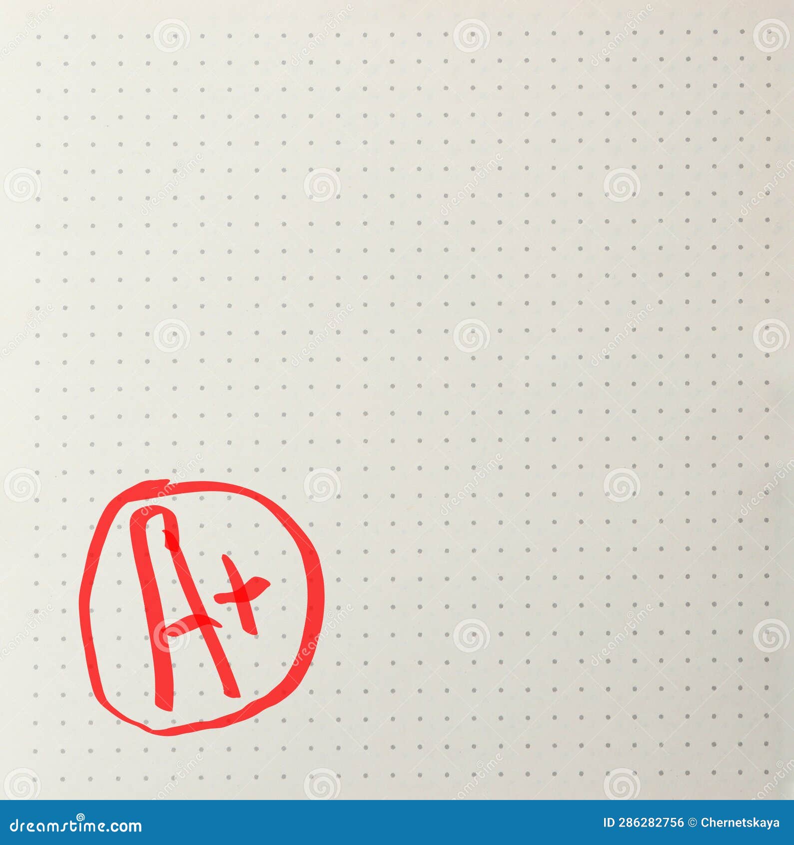 School Grade. Red Letter a with Plus Symbol on Notebook Paper Stock ...