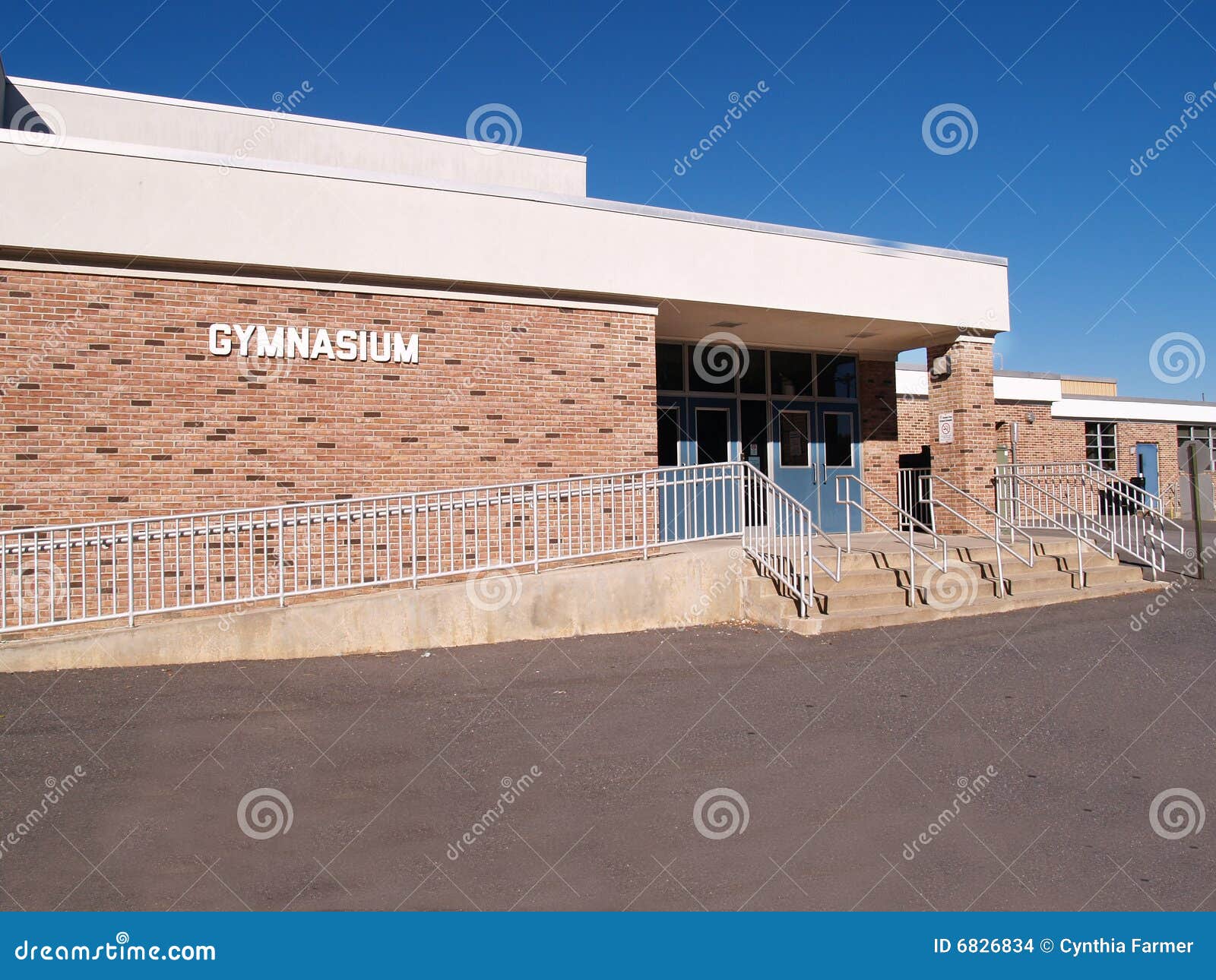 School gymnasium entrance stock photo. Image of secondary - 6826834