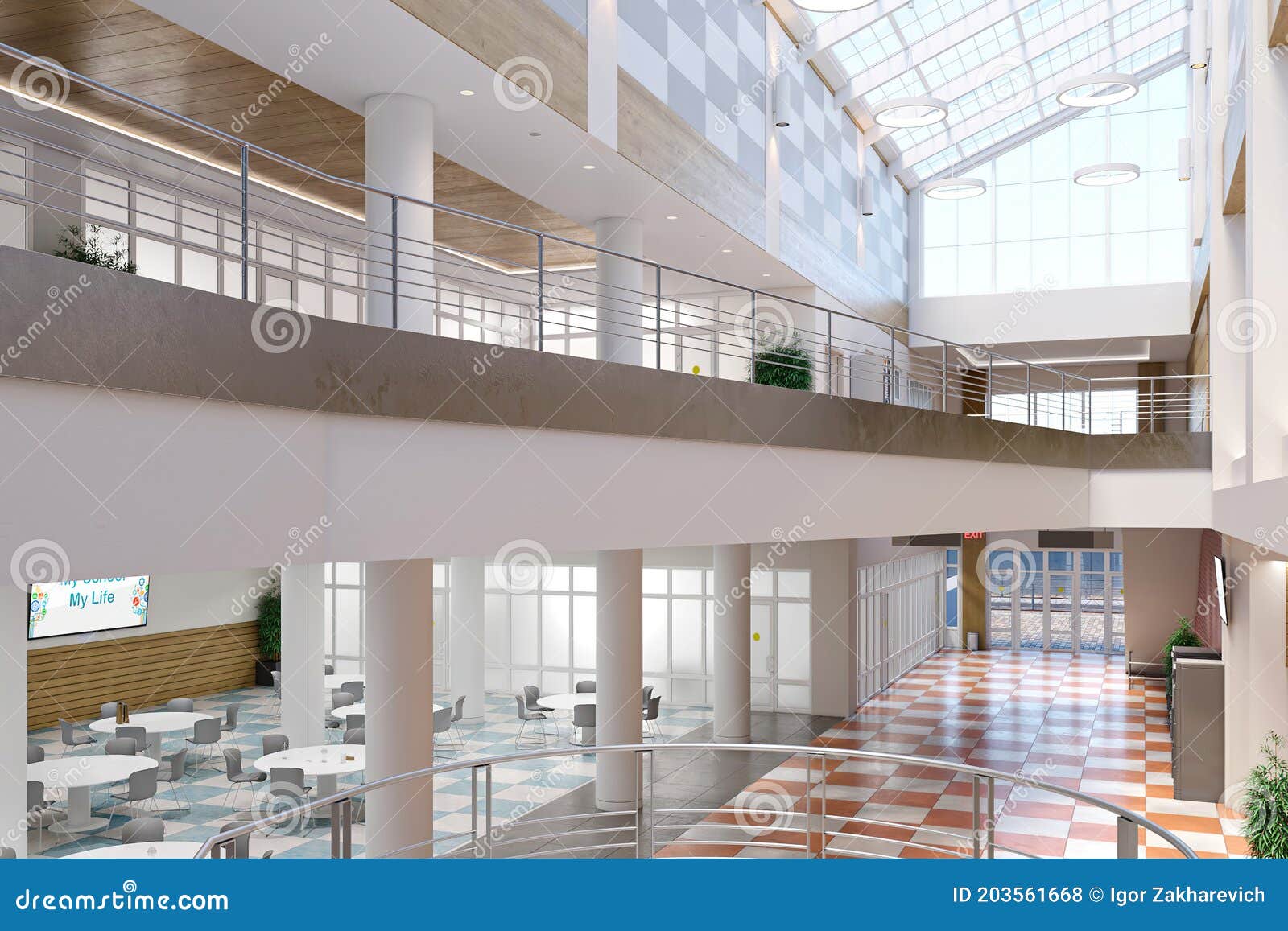 School hall interior stock illustration. Illustration of concept ...