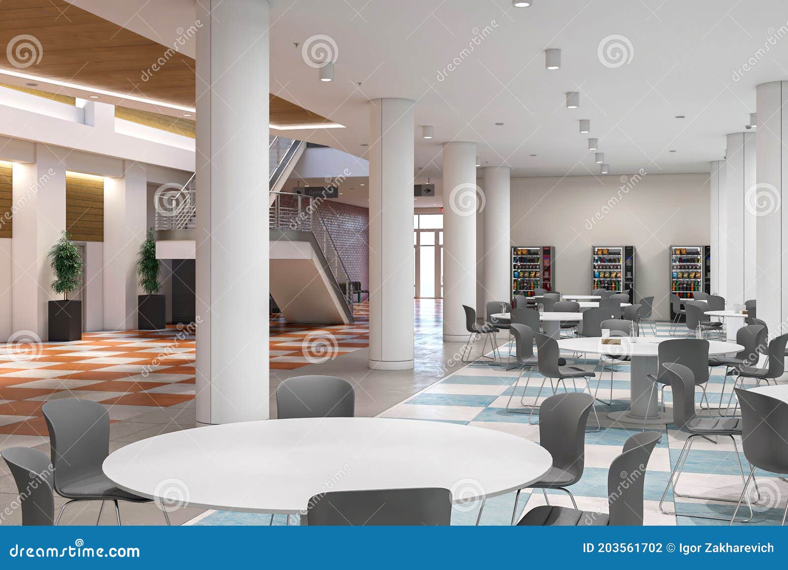 School hall interior stock illustration. Illustration of architecture ...
