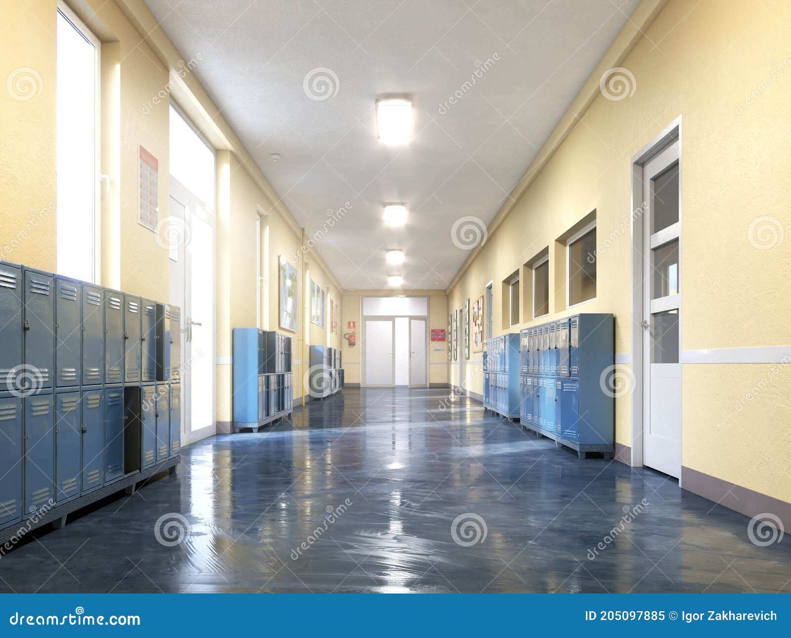 School hall interior. stock illustration. Illustration of color - 205097885