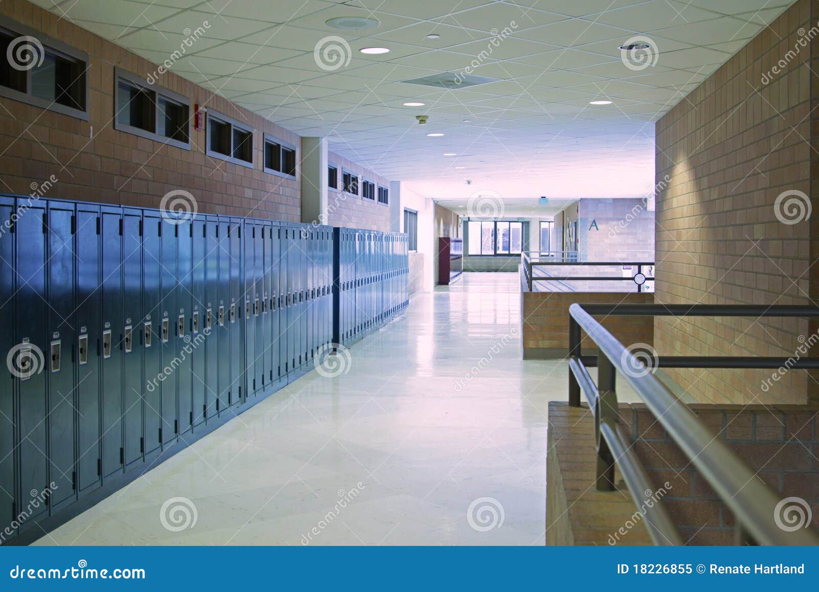 School Hallway stock image. Image of high, lockers, ceiling - 18226855