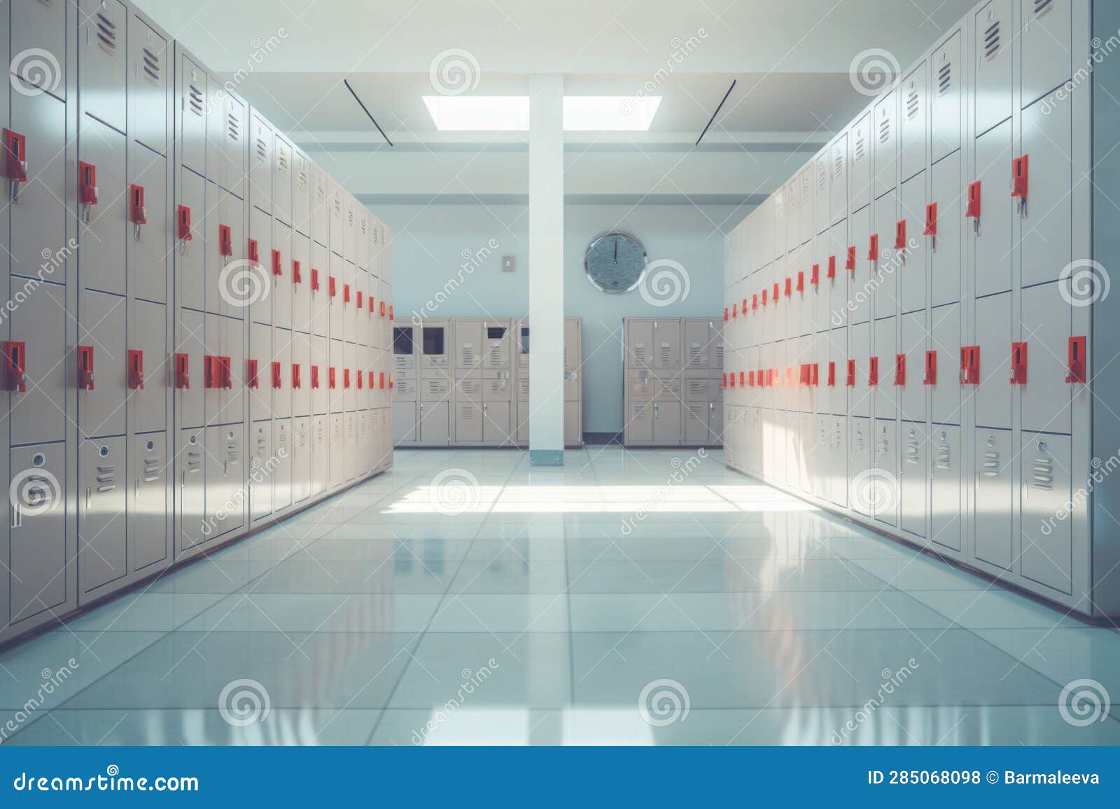 Modern Lockers At A Busy Bus Station For Travelers, Featuring Buses And ...