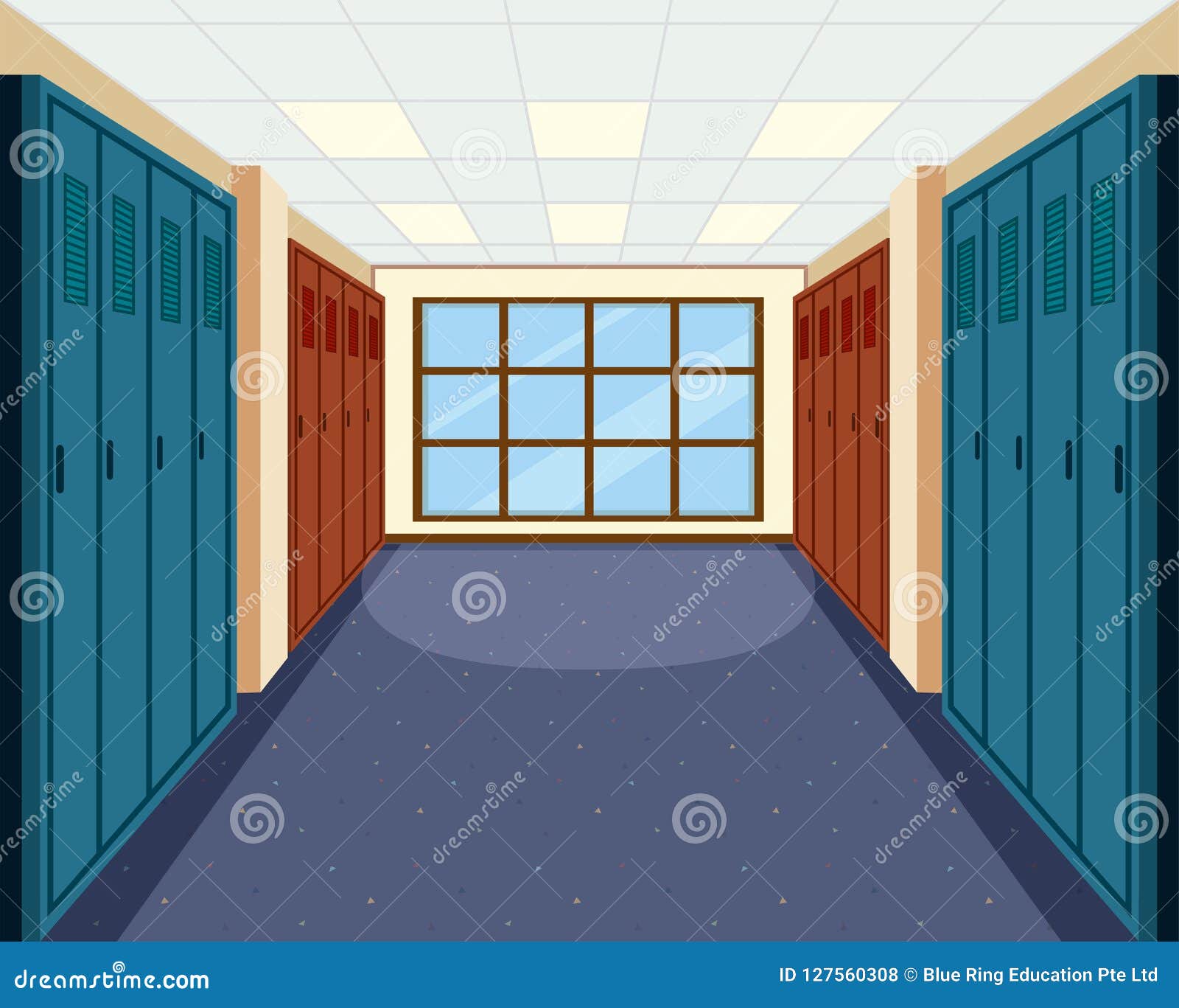 A school hallway template stock vector. Illustration of corridor ...