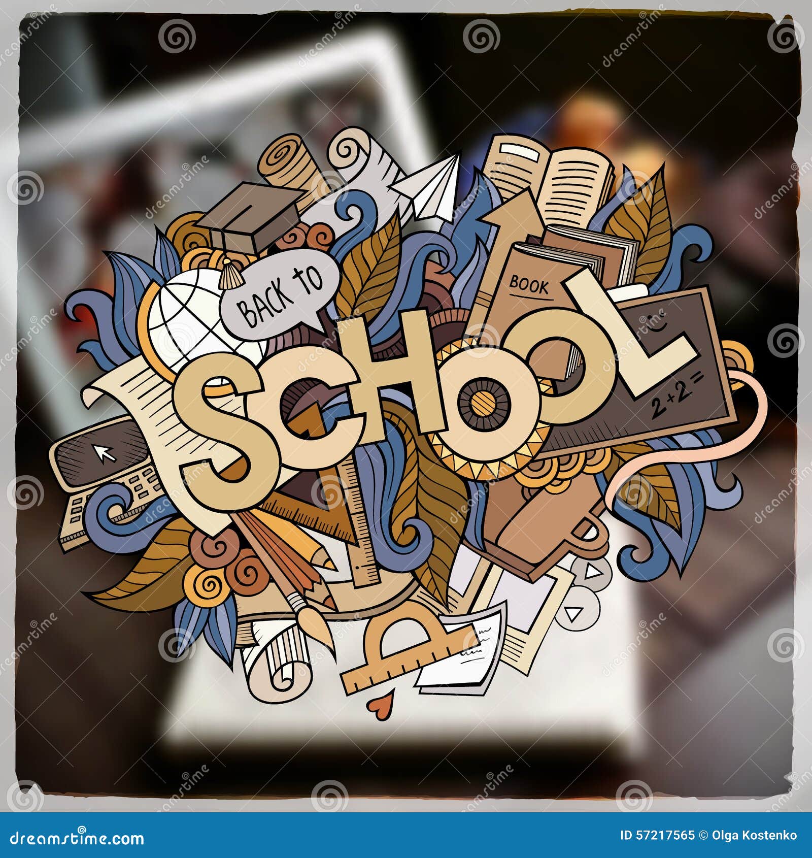 School Hand Lettering and Doodles Elements Stock Vector - Illustration ...