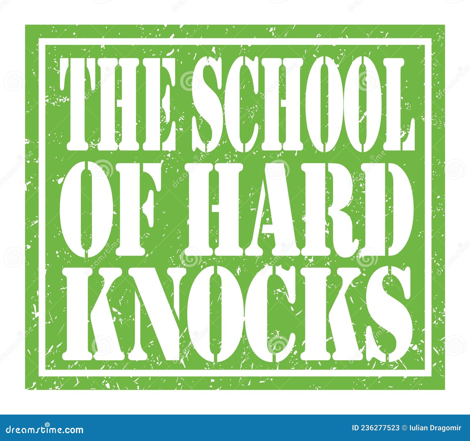 THE SCHOOL OF HARD KNOCKS, Text Written On Green Stamp Sign Stock Image ...