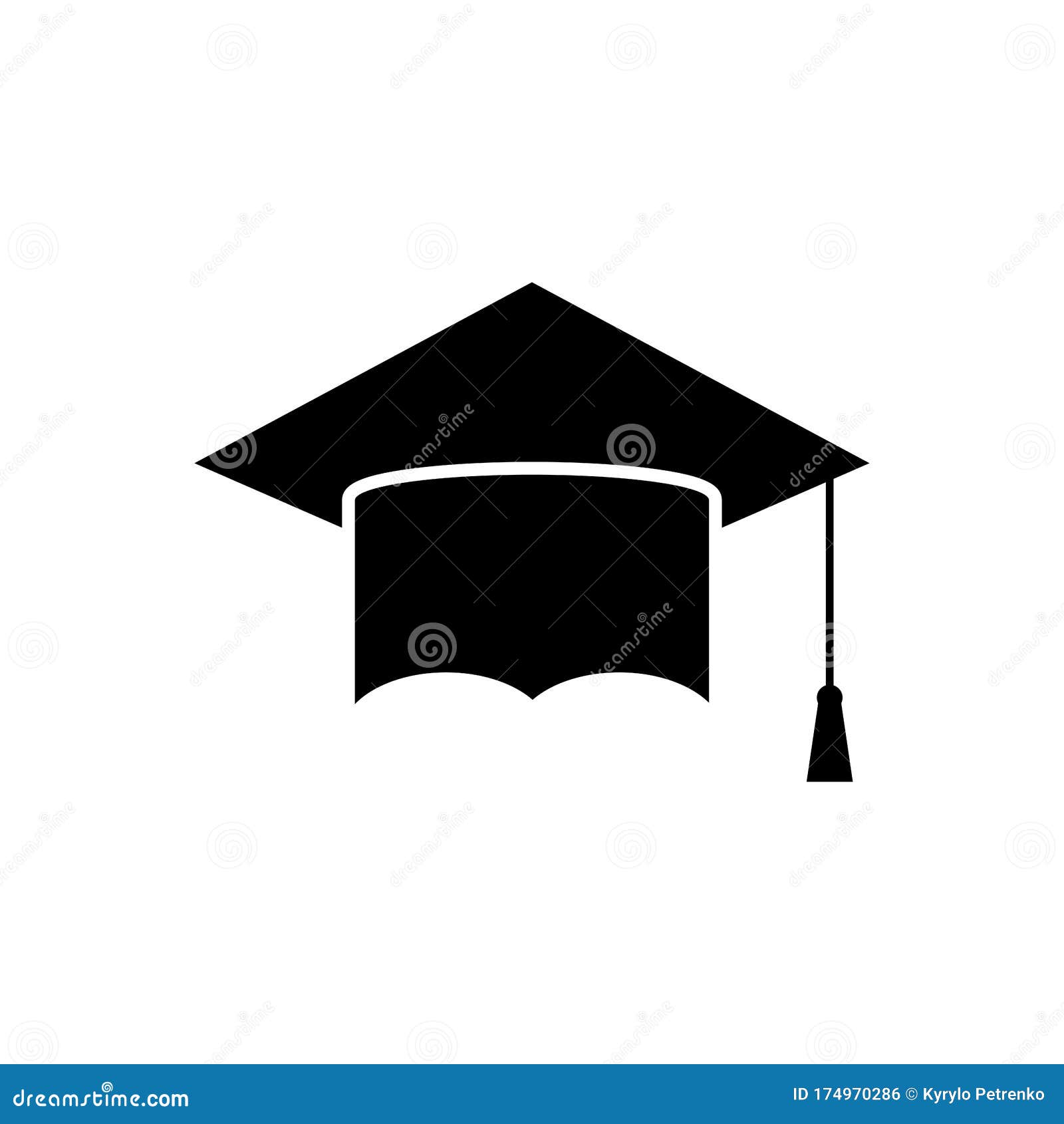 School Hat Student Cap Isolated Icon Vector Stock Vector - Illustration ...