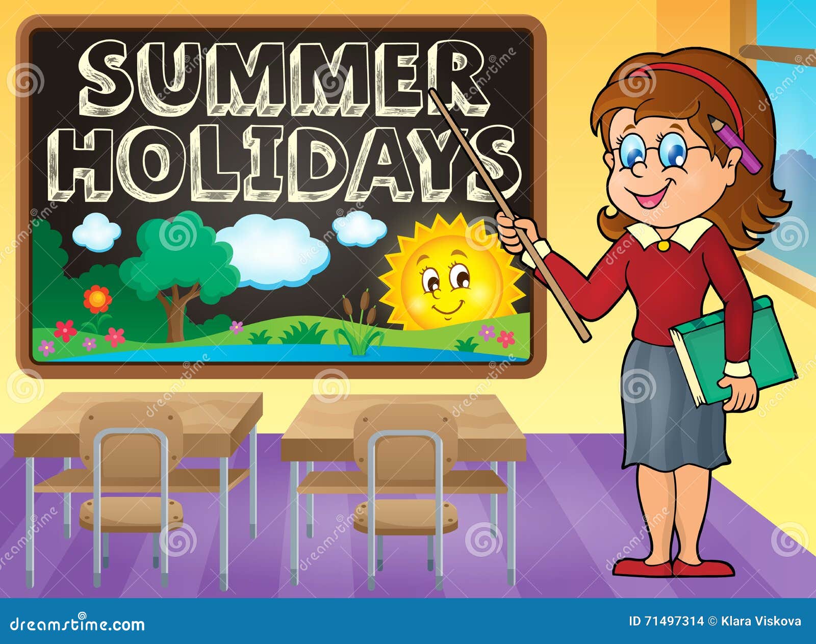 School Holidays Theme Image 7 Stock Vector - Illustration of class ...