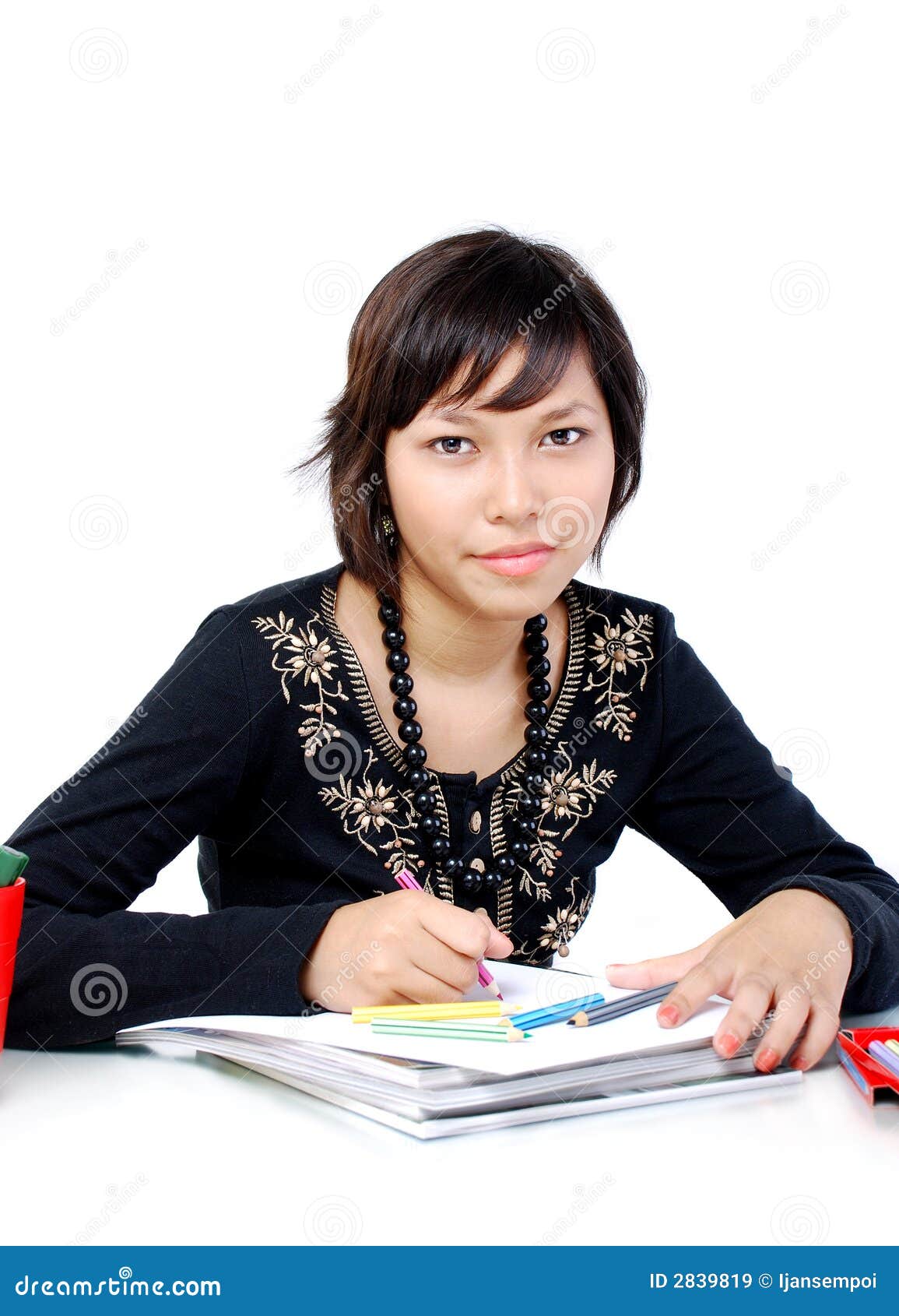 School homework stock image. Image of fashion, paper, look - 2839819