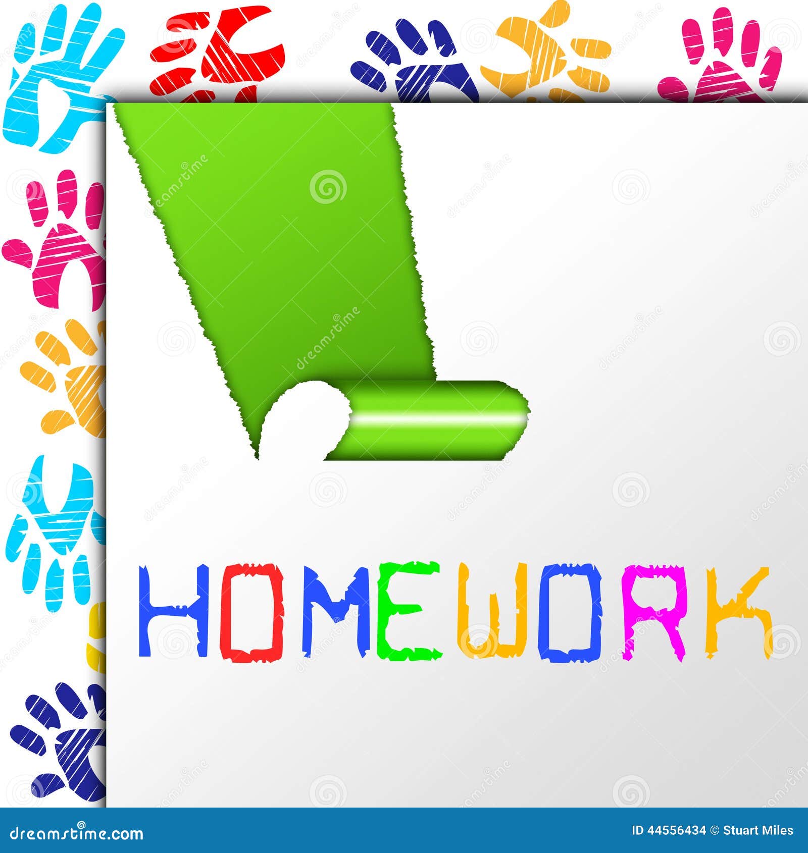 The Word Homework In Bubble Writing