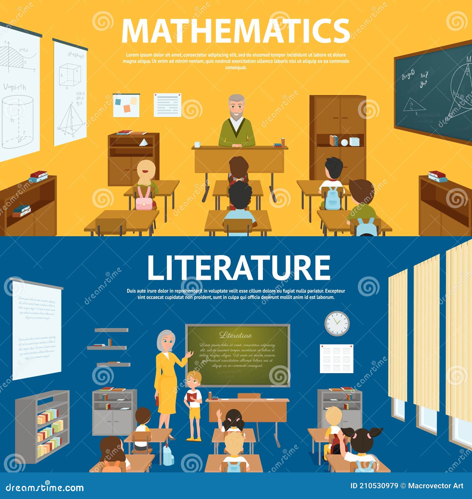 School Horizontal Banners stock vector. Illustration of learning ...