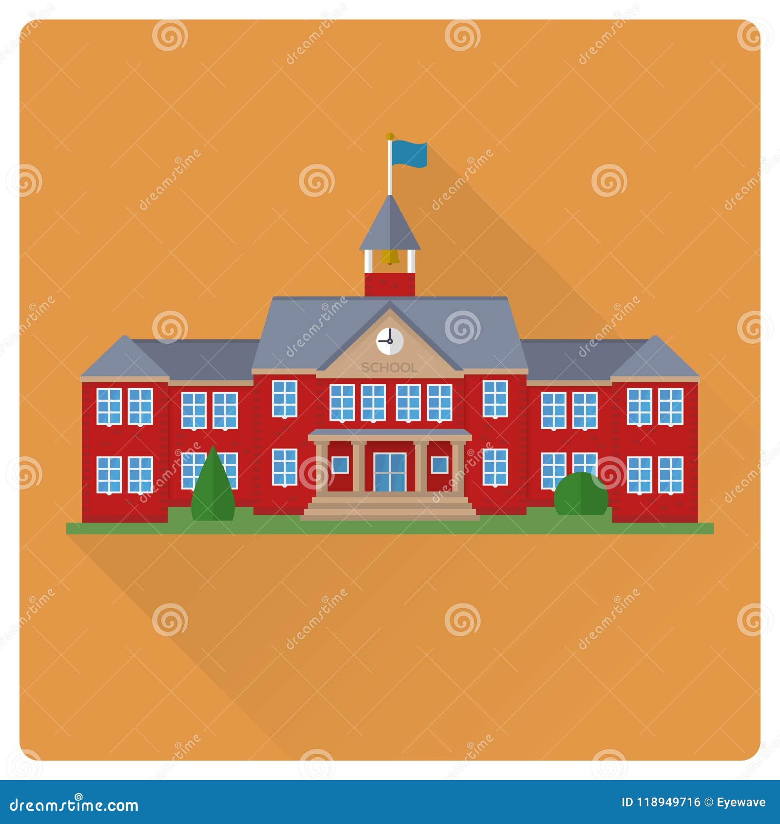 School House Flat Design Vector Illustration Stock Vector ...