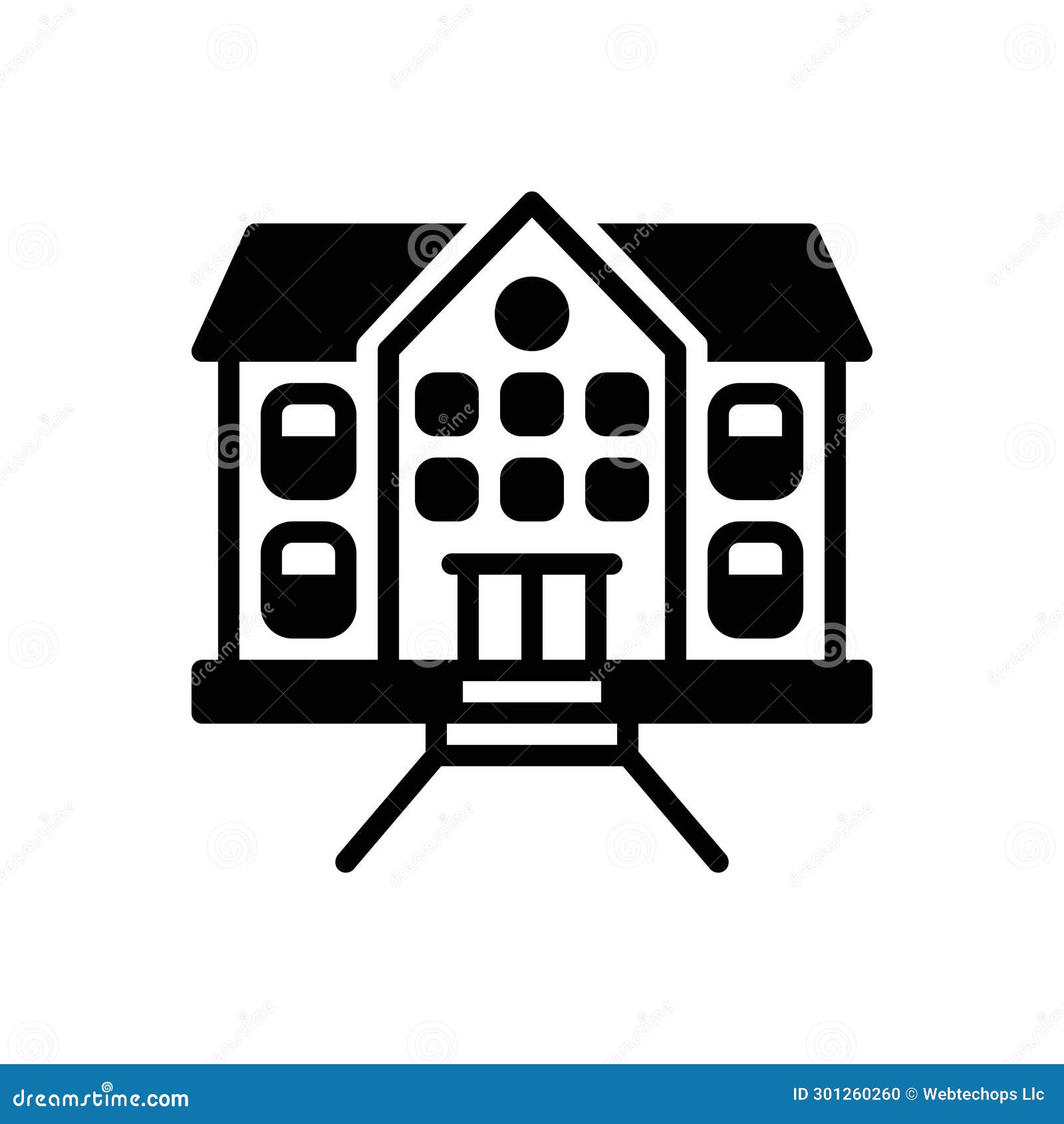 Black Solid Icon for School, Academy and Institute Stock Vector ...