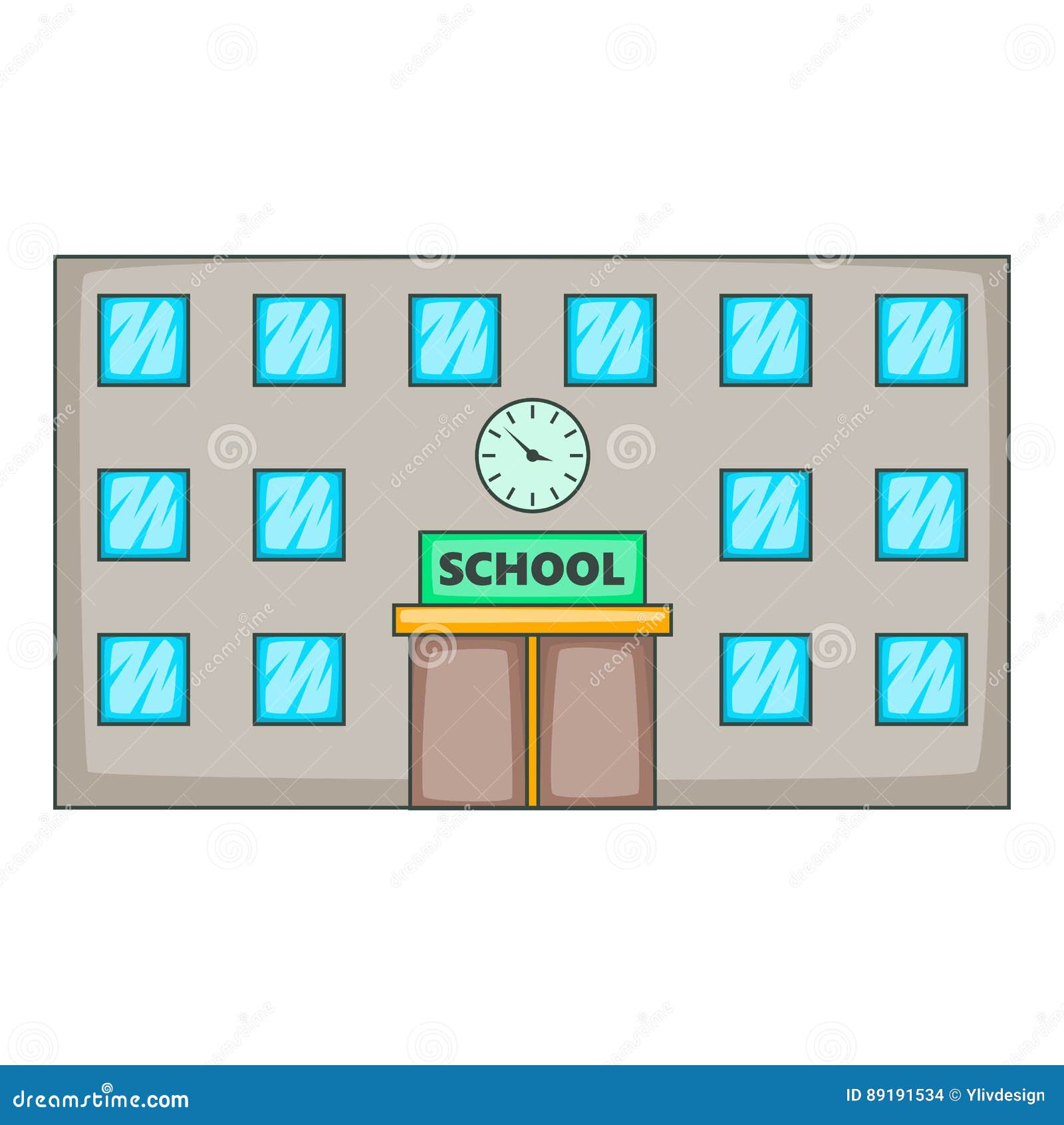 School icon, cartoon style stock vector. Illustration of elementary ...