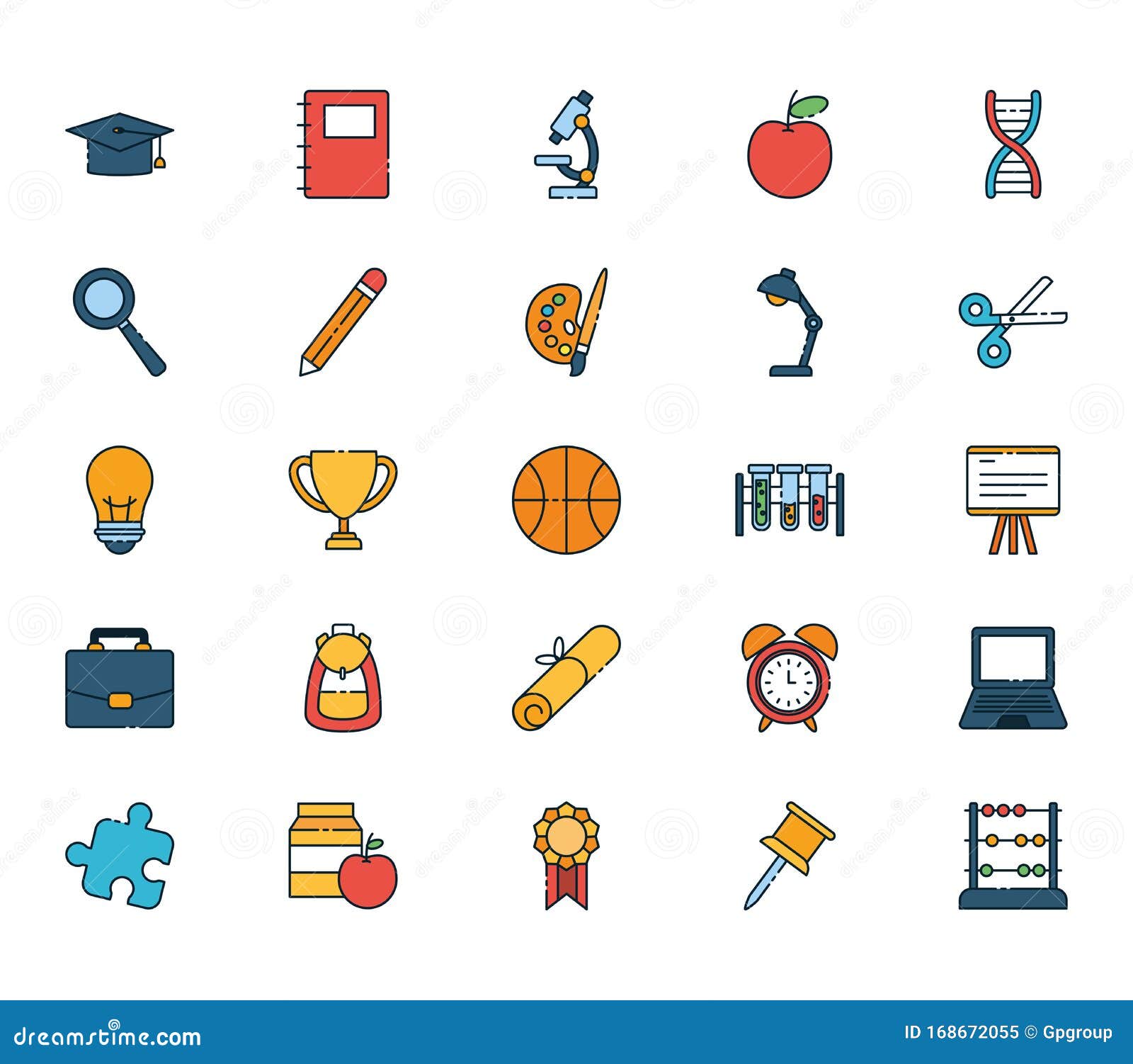 Isolated School Icon Set Vector Design Stock Vector - Illustration of ...