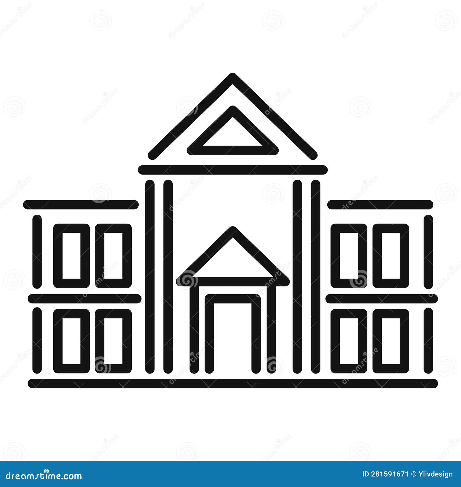 School Icon Outline Vector. Campus Education Stock Vector ...