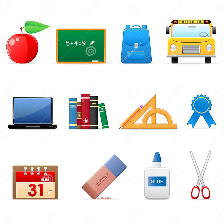 School icon set stock vector. Illustration of isolated - 13212483