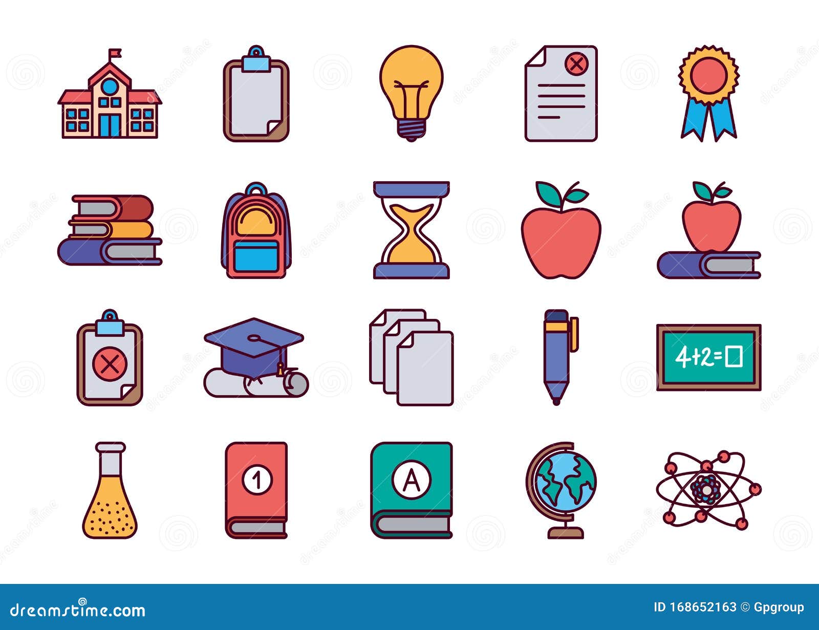 Isolated School Icon Set Vector Design Stock Vector - Illustration of ...