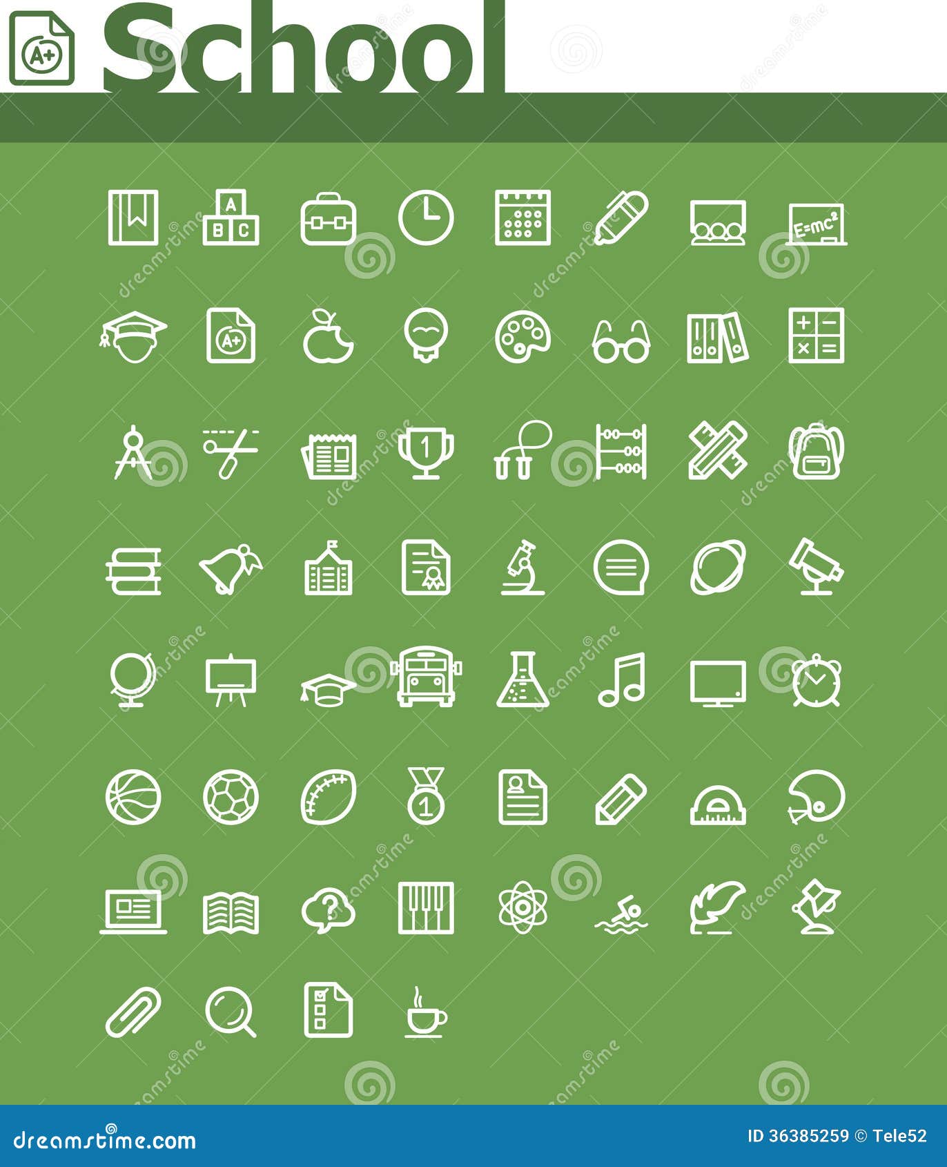 School icon set stock vector. Illustration of computer - 36385259